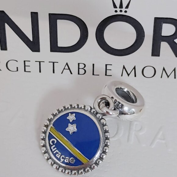 Pandora | Jewelry | Pandora Curaao Flag Dangle Charm Exclusive Travel ...